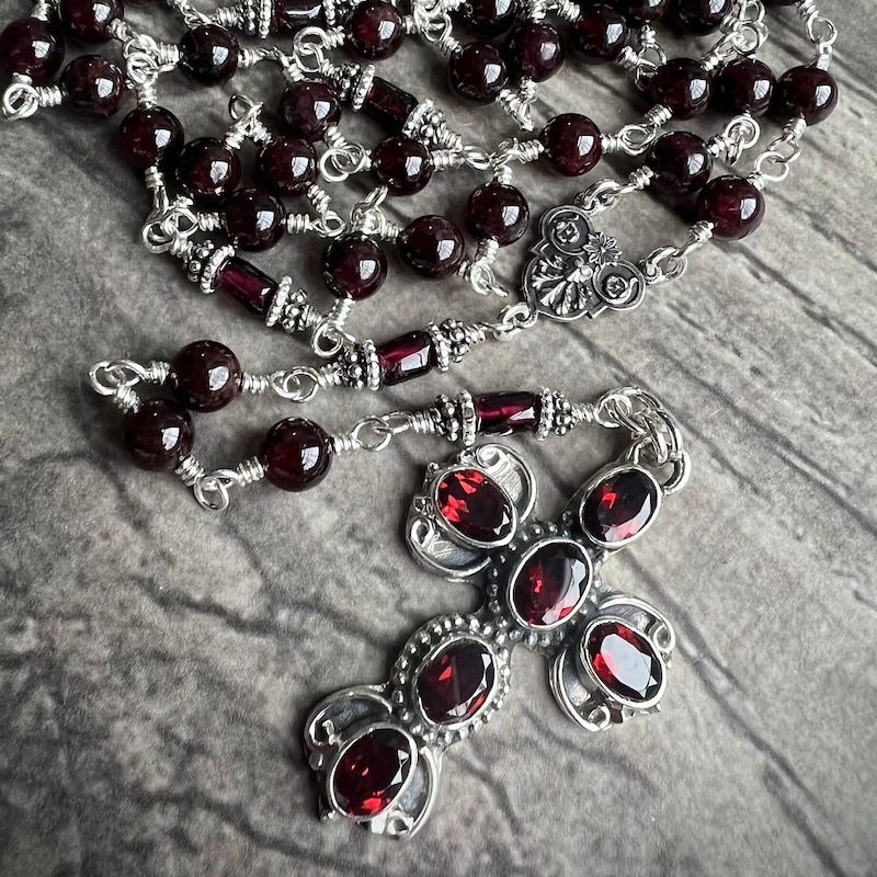 Garnet Rosary Beads - Etsy