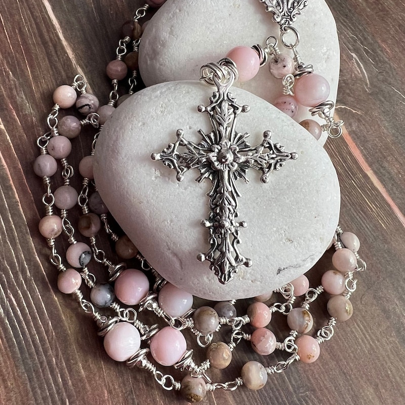 Pink Rosary - Etsy