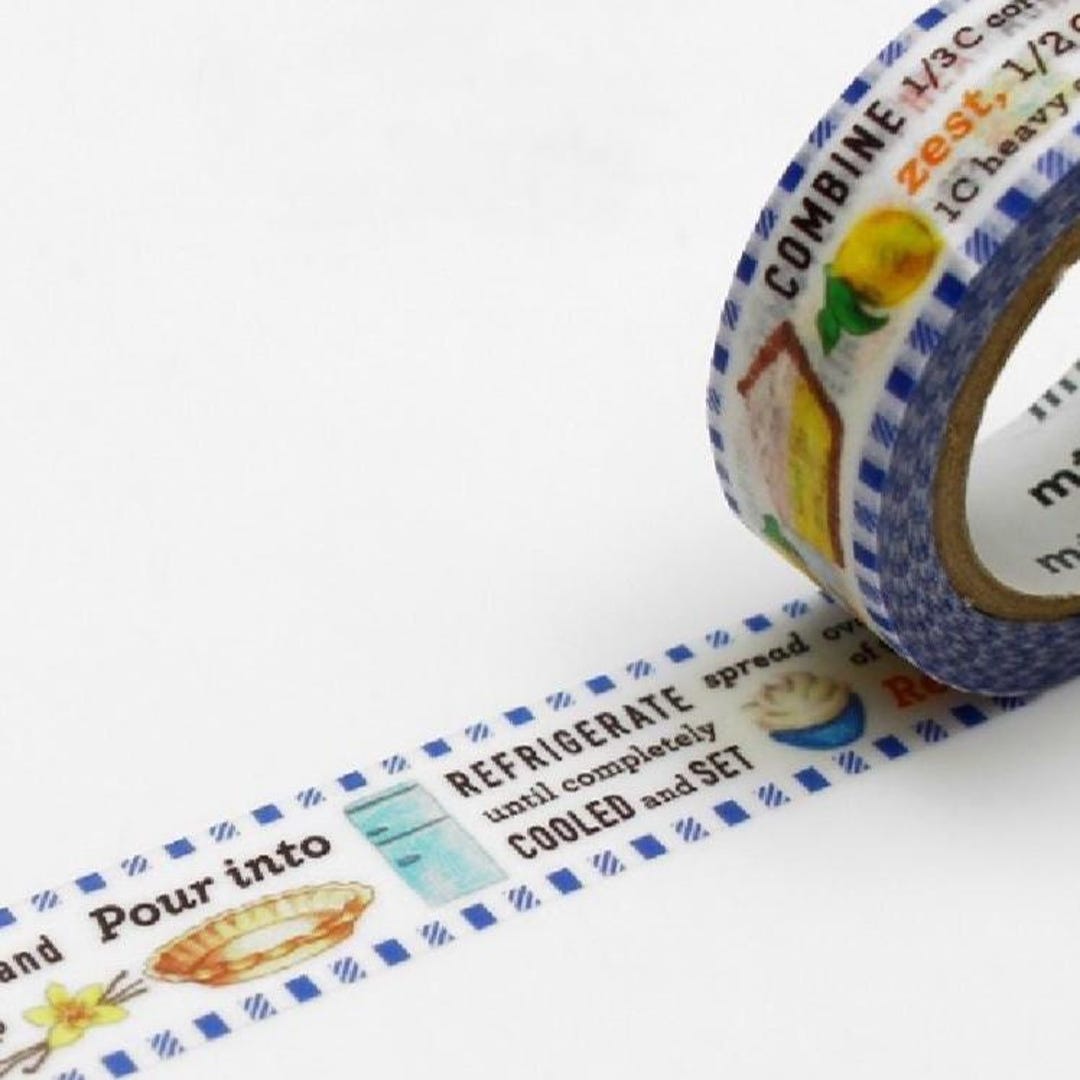 01N103# 'how to Make a Lemon Pie, Recipe' Pattern Mt Masking Tape ...