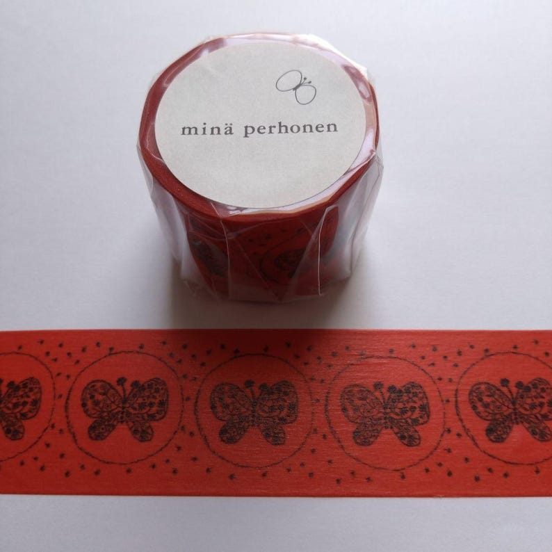 407# Rare Find 'forest Wing' Masking Tape, Red Butterfly Washi Tape, Mt ...