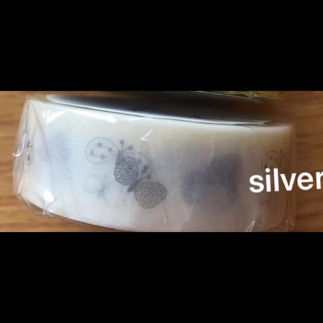 409# Rare Find 'choucho' Masking Tape, Silver Color Butterfly Washi ...