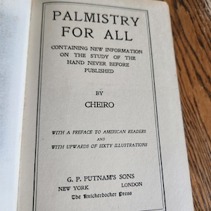 Vintage Book Cheiro's Palmistry for All First Edition - Etsy
