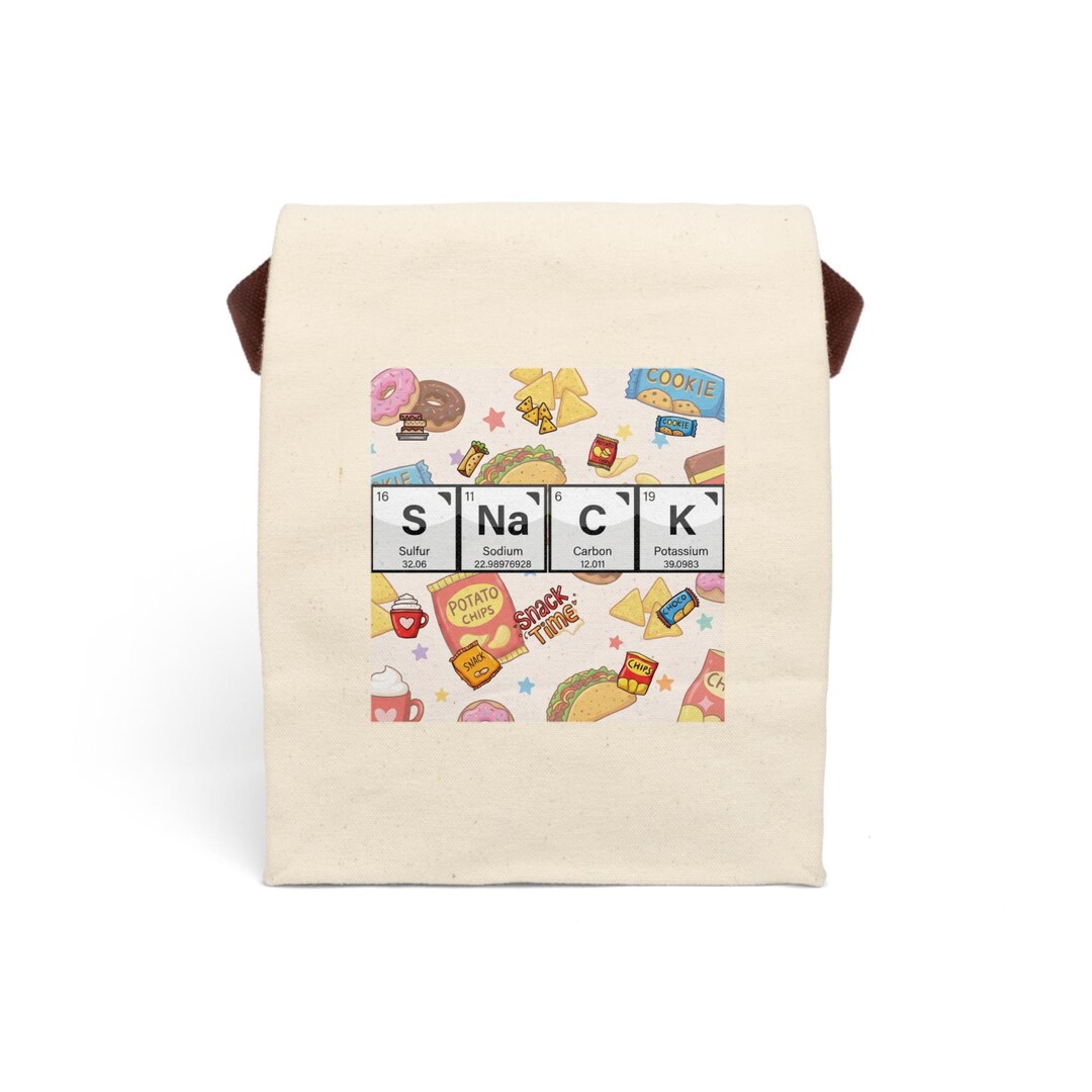 Canvas Lunch Bag Snack Periodic Table | Funny Food Tote, Gift for ...
