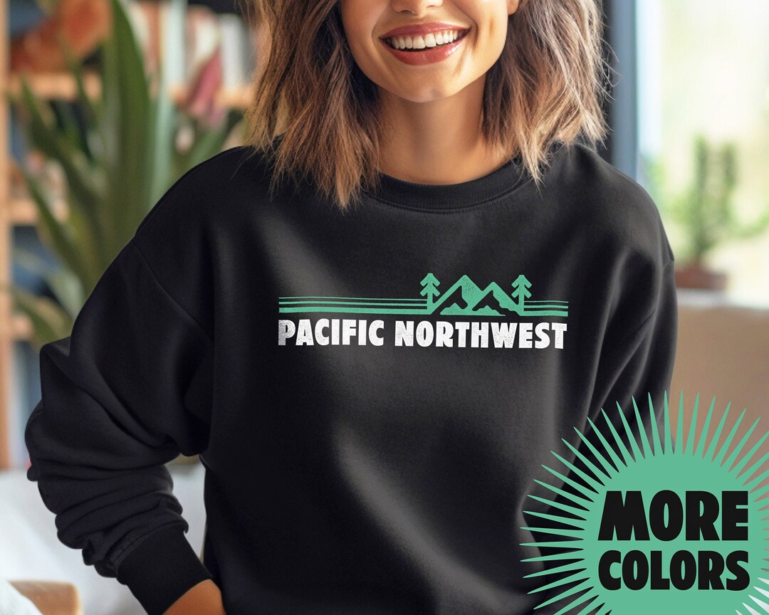 Pacific Northwest Stripes Crewneck Sweatshirt, PNW Nature Lover Gear - Etsy