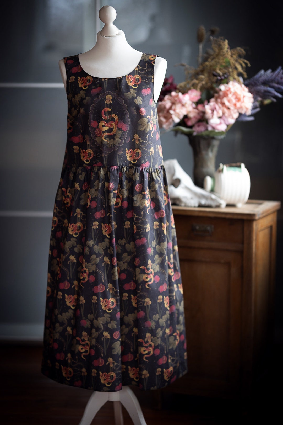 Loose Dress ‘devil and Persephone' / 100%cotton / Plus Size - Etsy