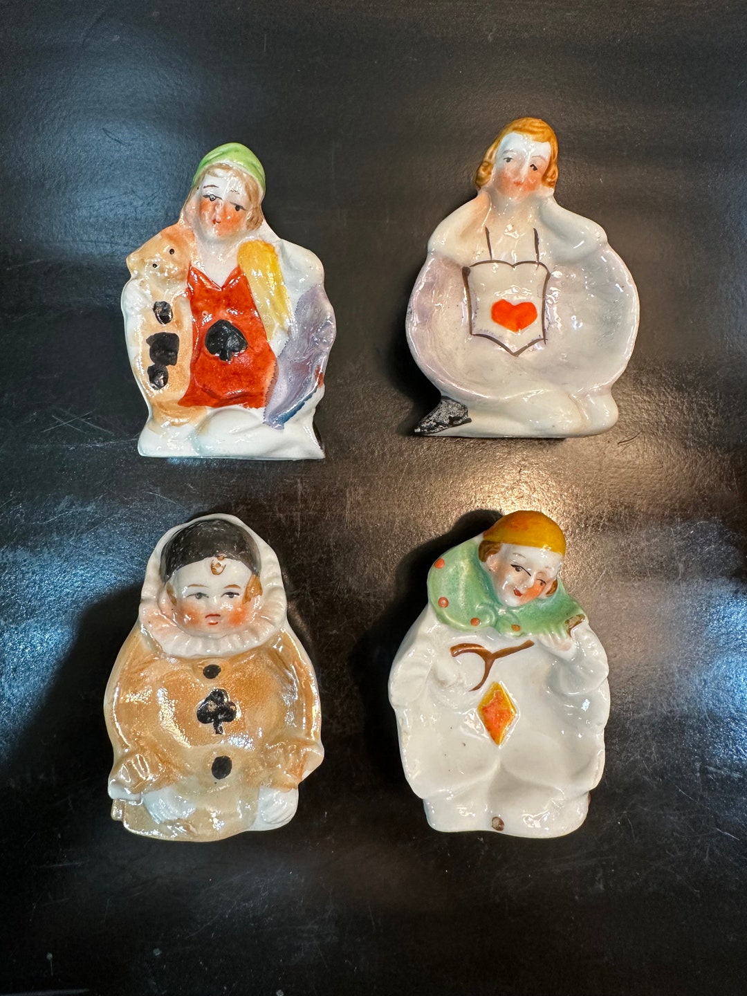 1950s Lusterware Pixie Clown Playing Card Ashtrays Set of 4 - Etsy