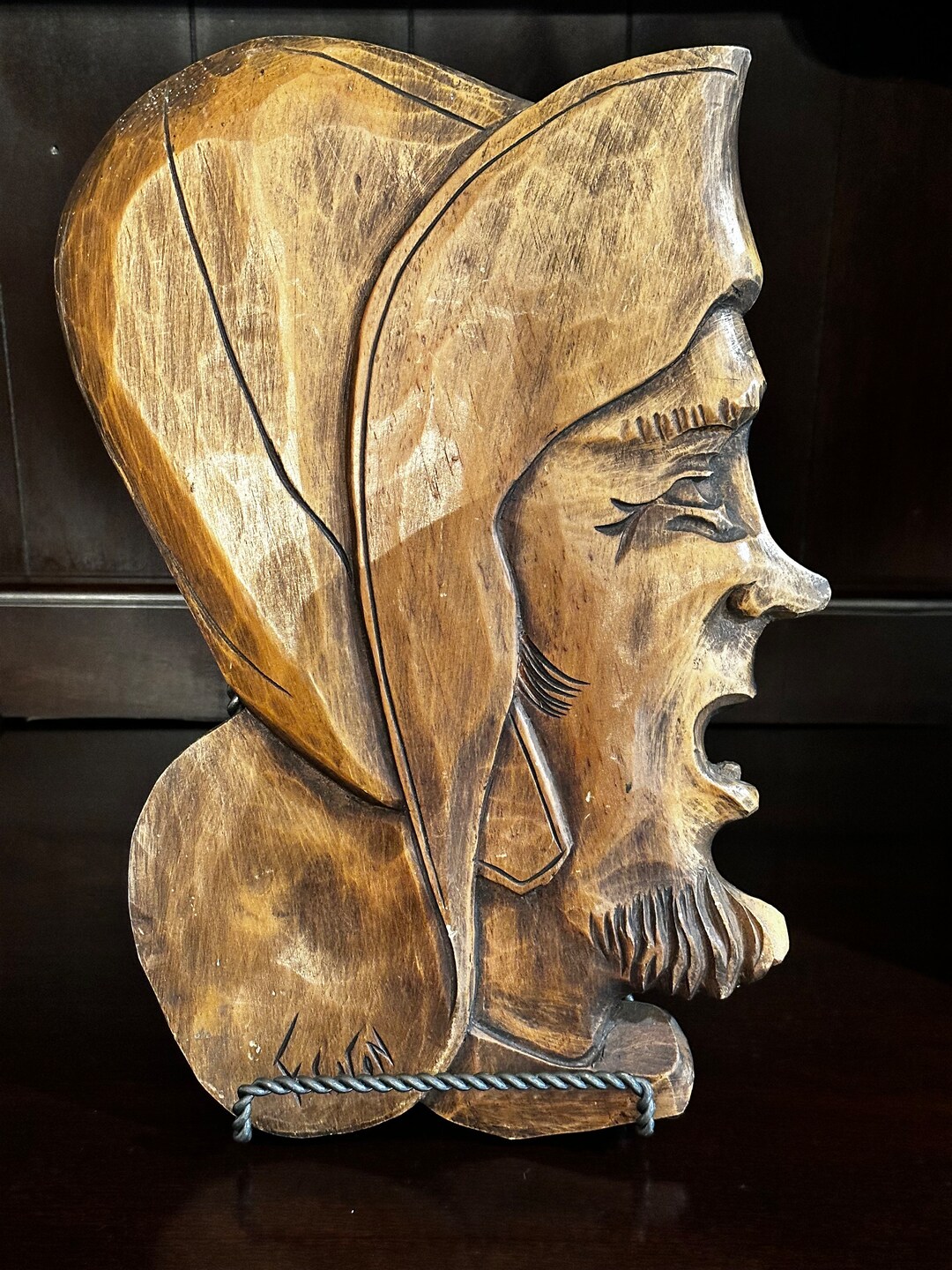 Vintage Hand Carved Wooden Sea Captain Profile Wall Hanging - Etsy