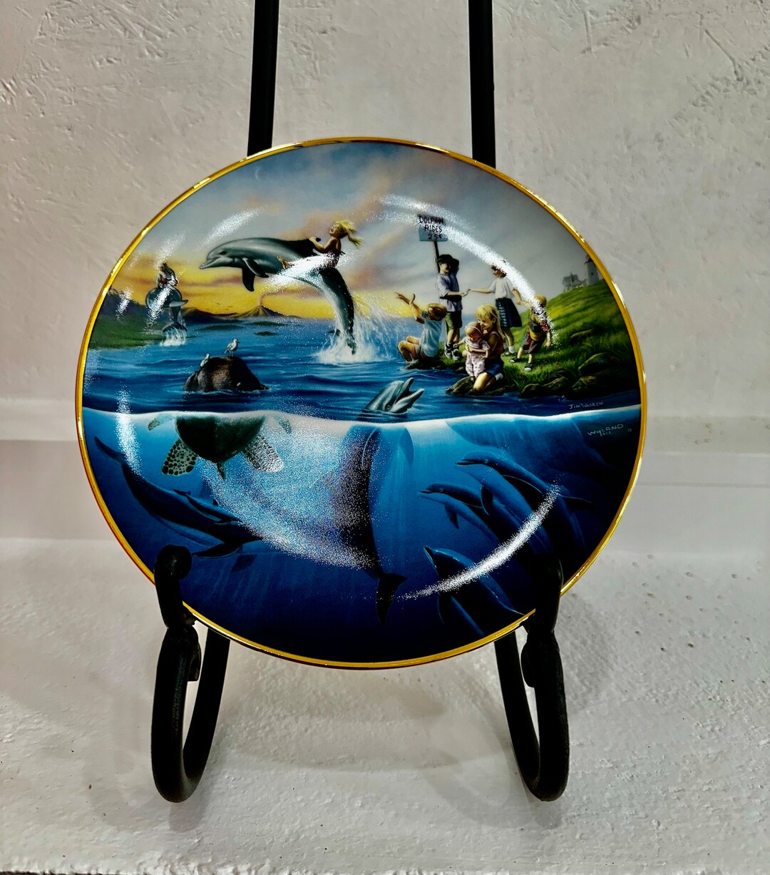 Wyland “dolphin Rides” Collectable Decorative Plate - Etsy