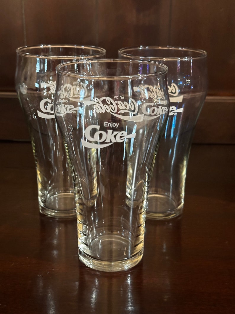 Set of 3 Vintage Coke/ Coca Cola Drinking Glasses - Etsy