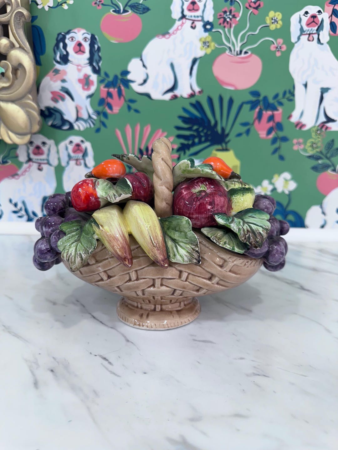 Vintage Ceramic Fruit Basket by Arnart - Etsy