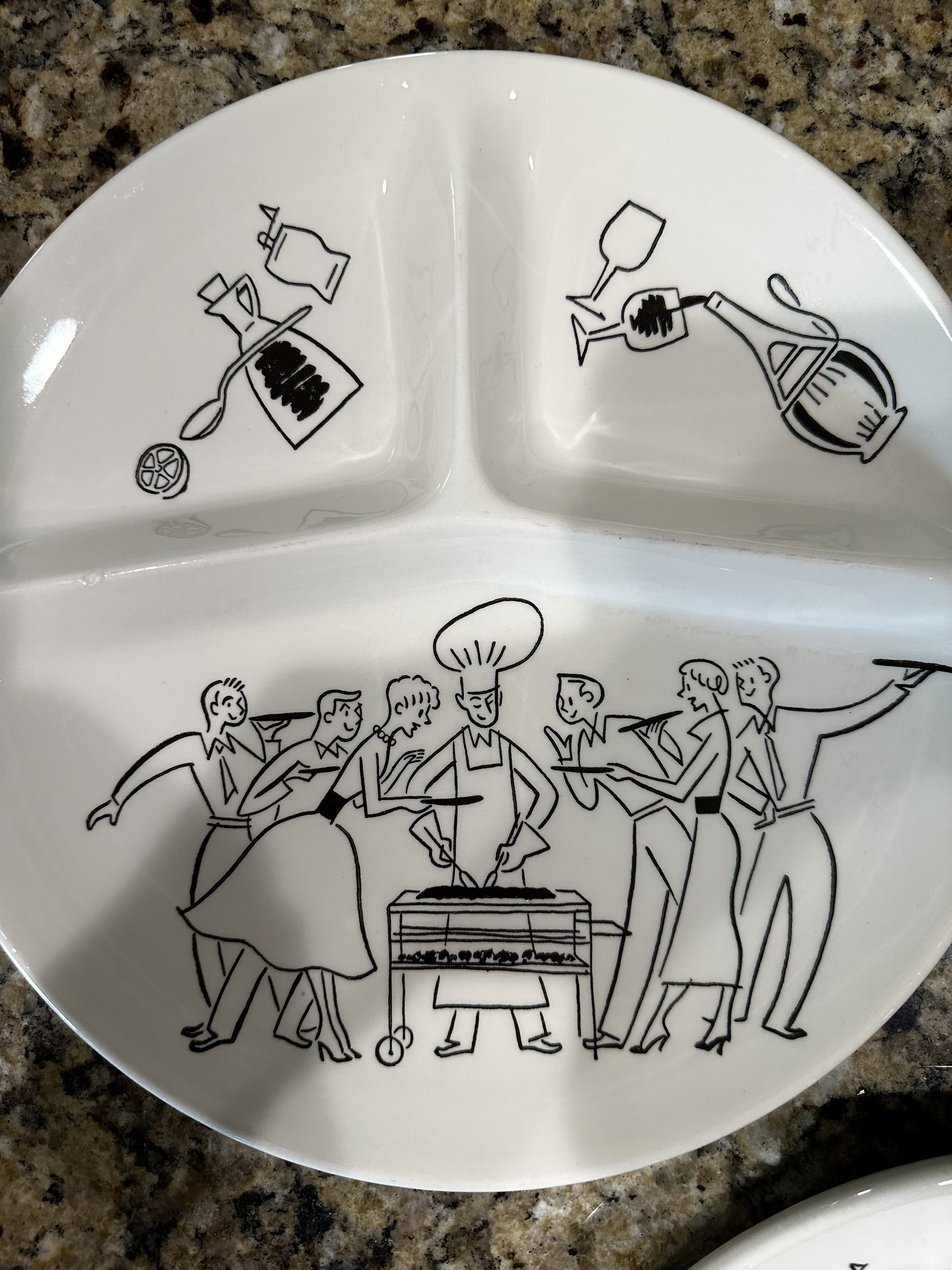 Set of 3 Vintage Divided Plates With Cookout Theme - Etsy