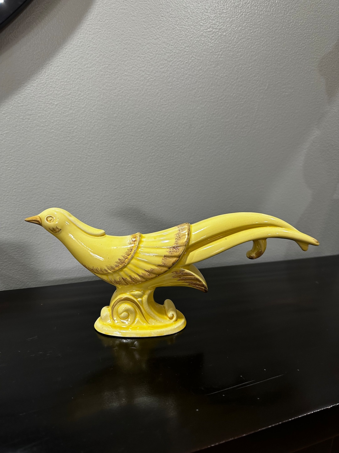 Mid Century Yellow and Gold Bird Statue/figurine - Etsy