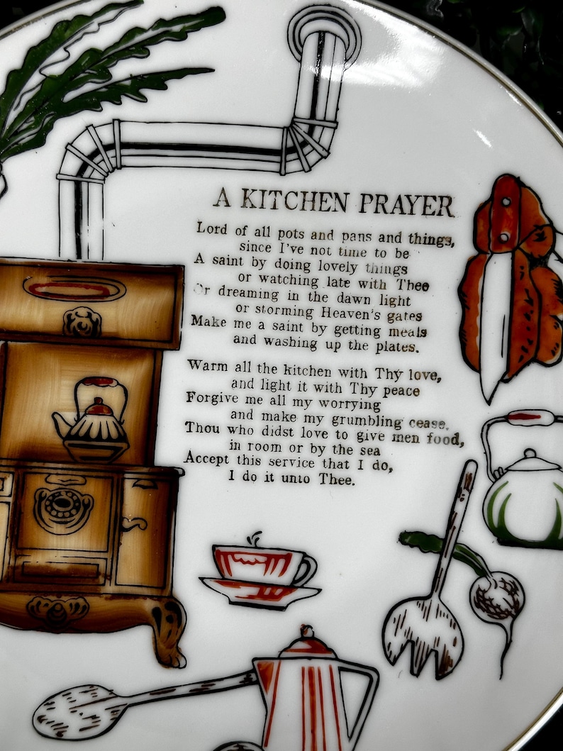 Vintage “A Kitchen Prayer” Decorative Plate - Etsy