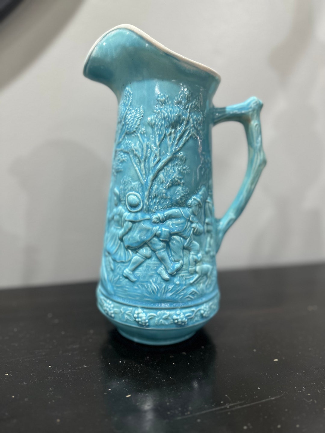 Vintage Blue Pitcher - Etsy