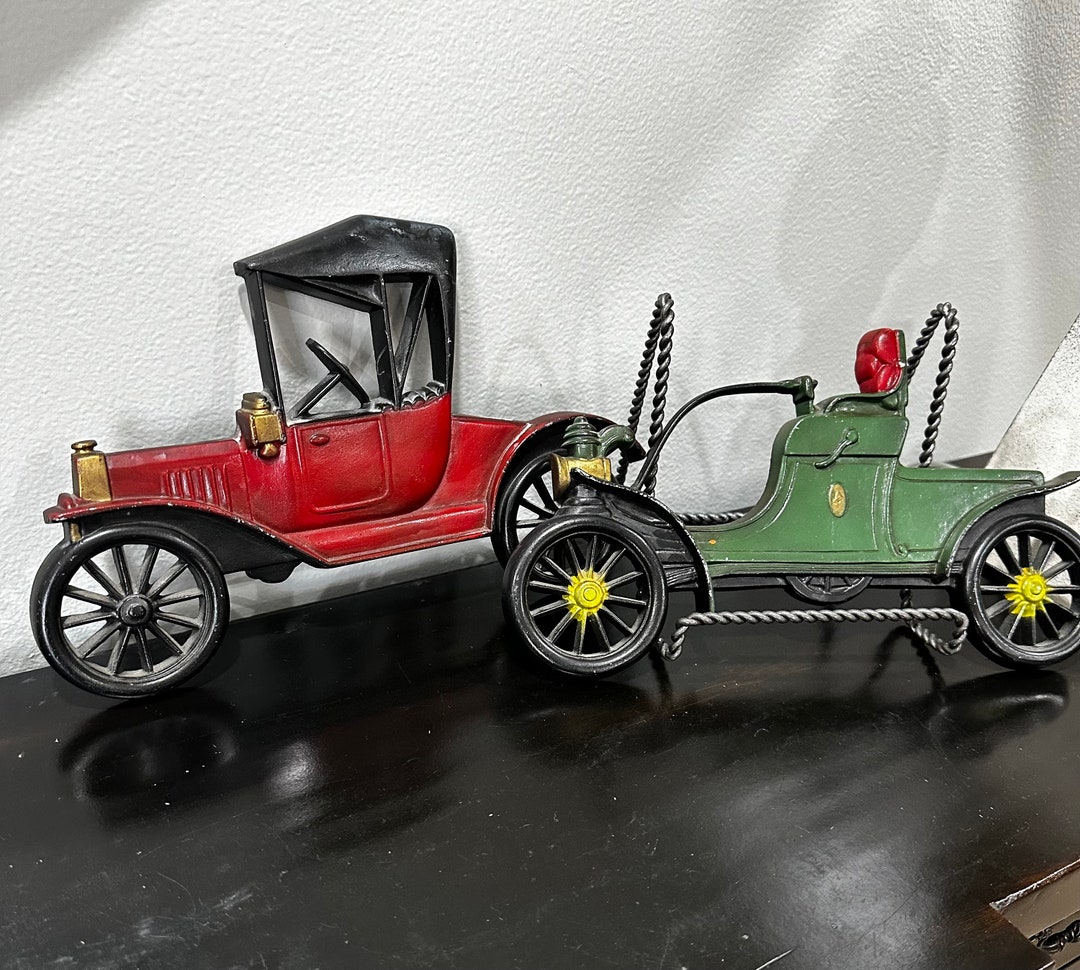 Vintage Set of 2 Cast Metal Antique Car Plaques - Etsy