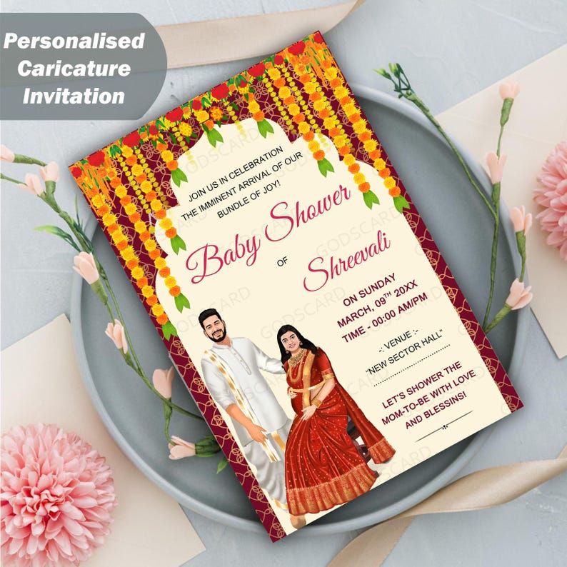 Custom Indian Baby Shower, Seemantha, Valaikappu, Godh Bharai ...