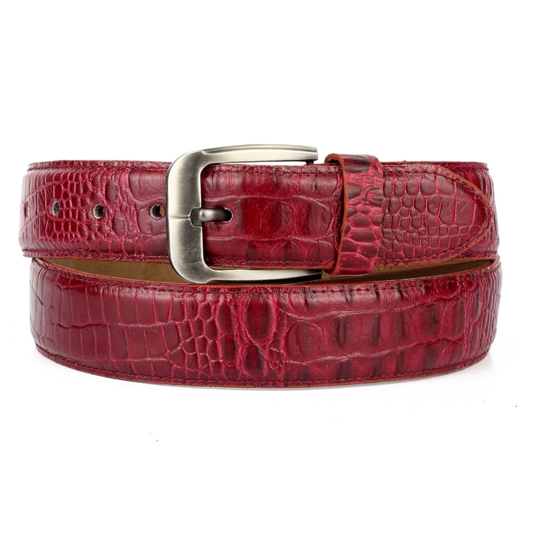 Men's Genuine Leather Alligator Skin Belt Buckle Crocodile - Etsy