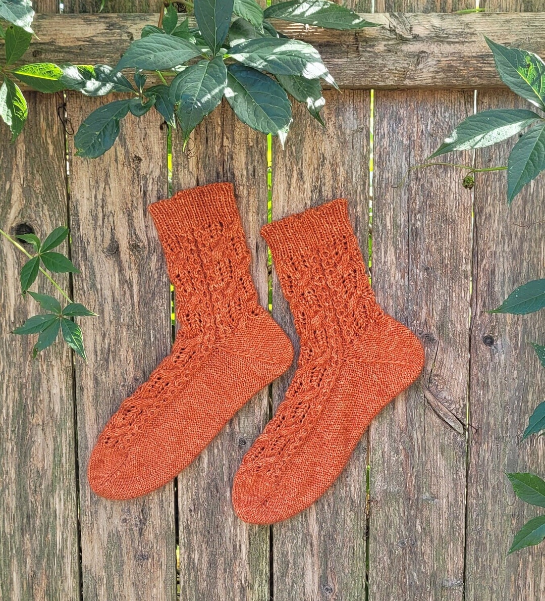 Falling Leaves Gusset Free Toe up Knit Sock Pattern - Etsy