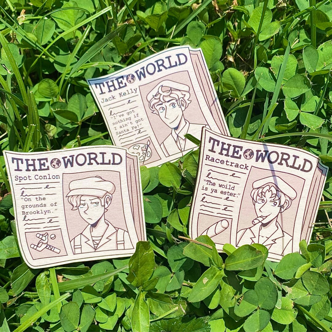 Newsies Newspaper Character Profile Pins pre-order - Etsy UK