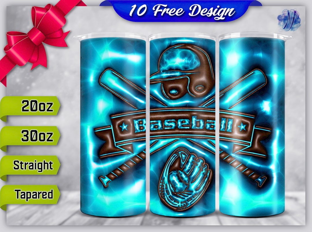 3D Inflated Baseball Tumbler Sublimation Designs, Baseball Tumbler Wrap ...