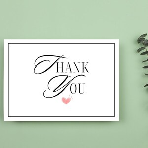 Script Thank You Card Template, Thank You Card Printable, Calligraphy ...
