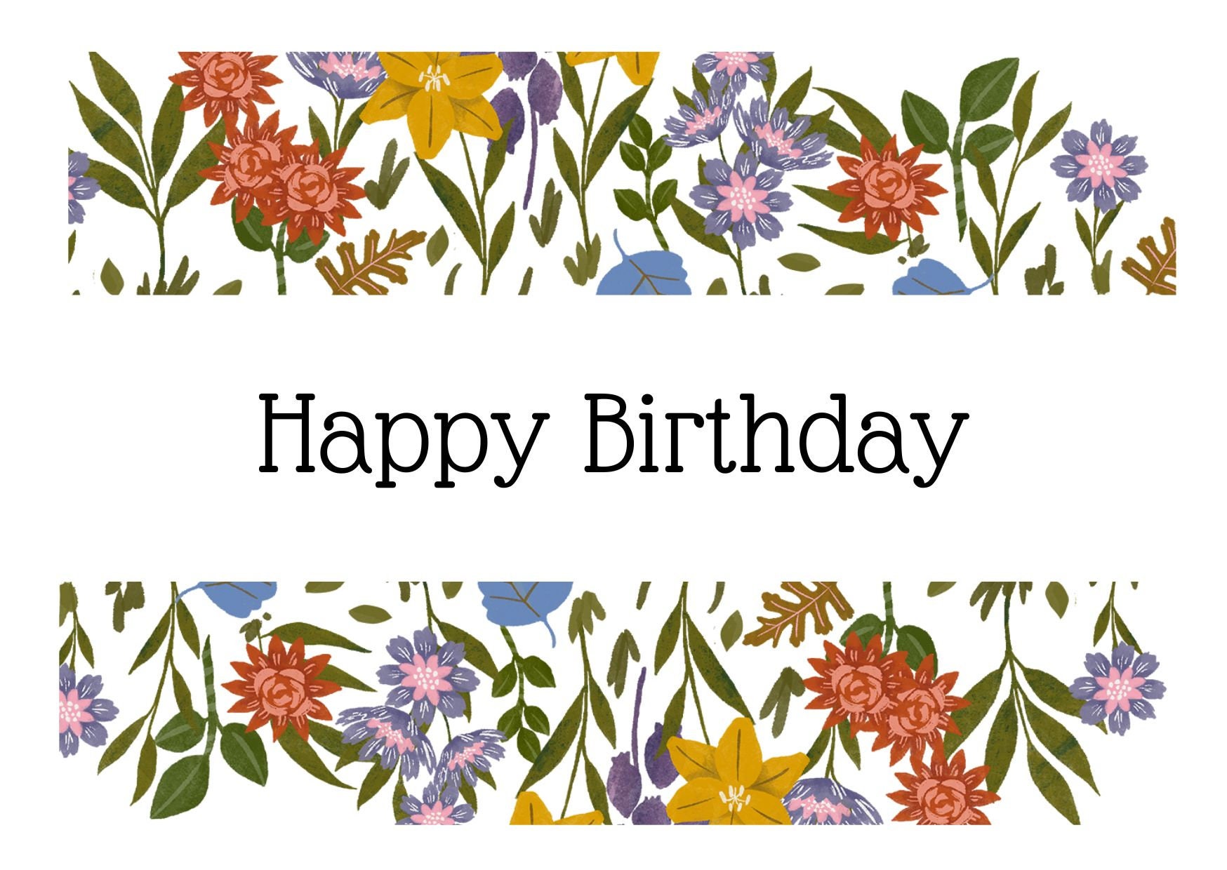 PRINTABLE EDITABLE Happy Birthday Card, Instant/digital Download ...