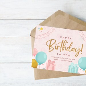 Happy Birthday Digital Printable Card Printable Card Digital Download ...