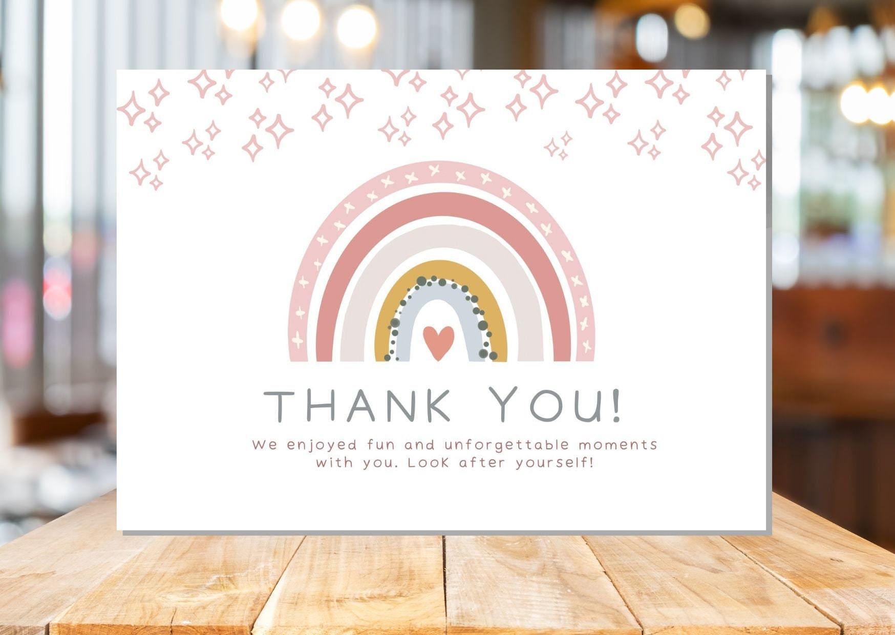 Script Thank You Card Template, Thank You Card Printable, Calligraphy ...