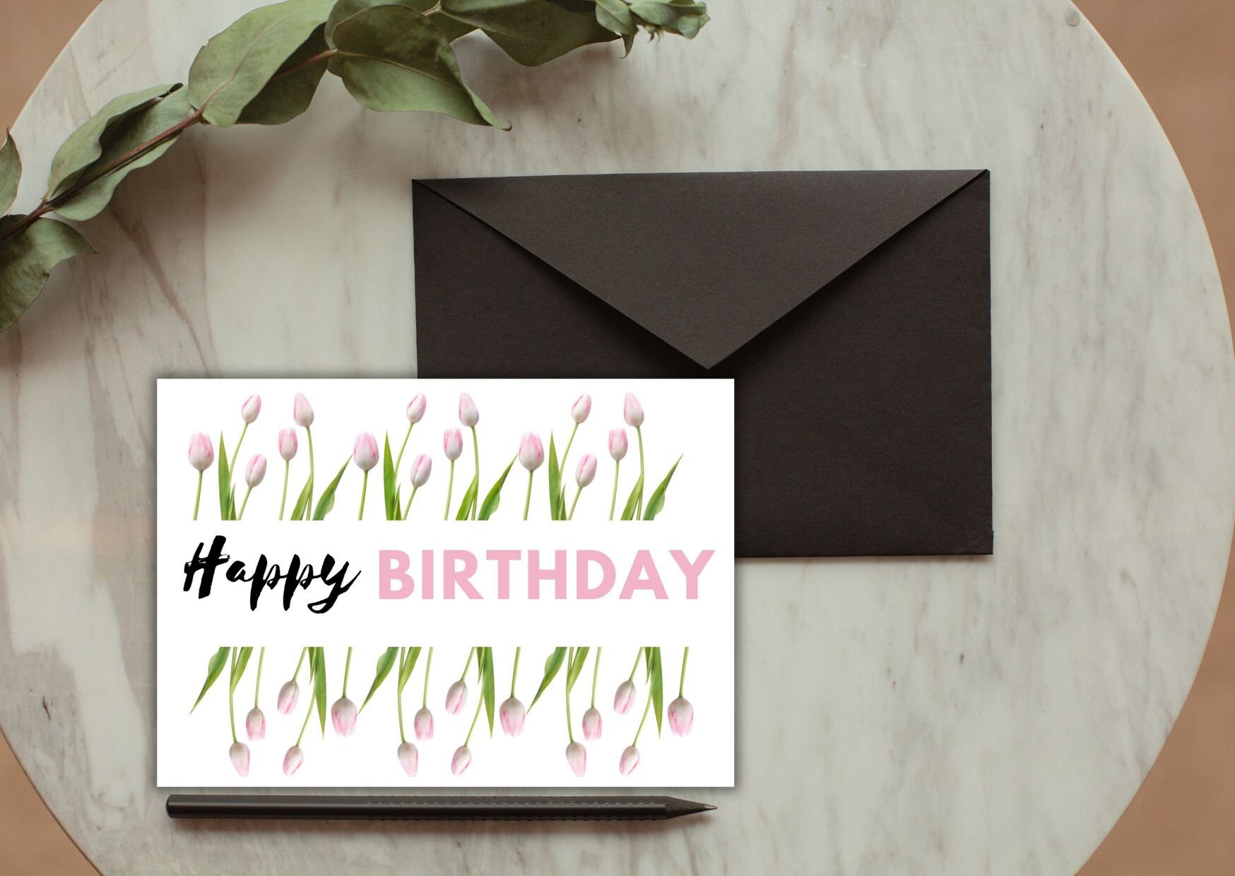 Tulip Happy Birthday Digital Printable Card Printable Card - Etsy