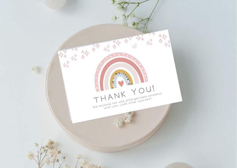 Script Thank You Card Template, Thank You Card Printable, Calligraphy ...