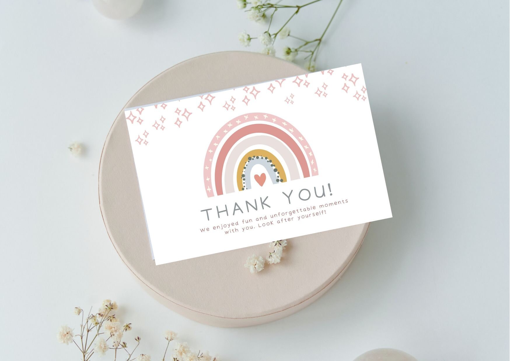 Script Thank You Card Template, Thank You Card Printable, Calligraphy ...