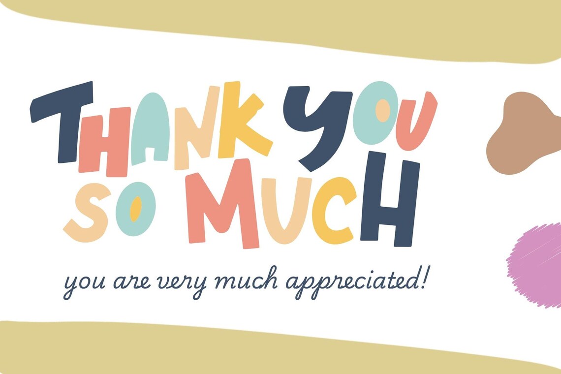 Retro Thank You Card: Printable Gratitude Card (digital Download) - Etsy