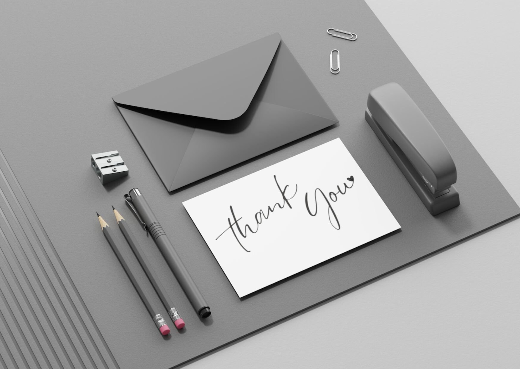 Script Thank You Card Template, Thank You Card Printable, Calligraphy ...