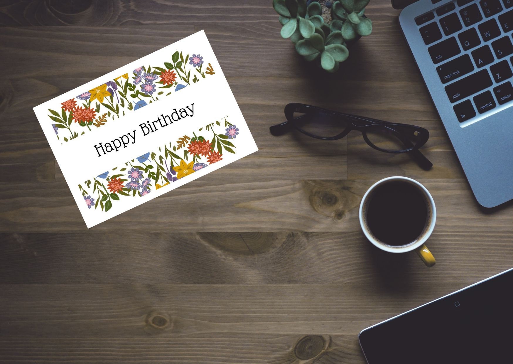 PRINTABLE EDITABLE Happy Birthday Card, Instant/digital Download ...