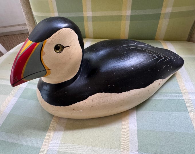 Vintage "the Decoy Shop" Puffin Duck Decoy by H. Heap III Freeport ...