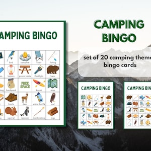 Camping Themed Bingo Cards - Etsy