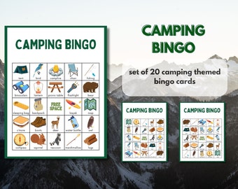 Hiking and Camping Bingo Game, Cut & Paste Printable Bingo, Fun ...