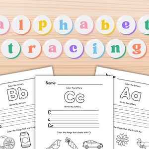 A to Z Trace and Color Worksheets - Etsy