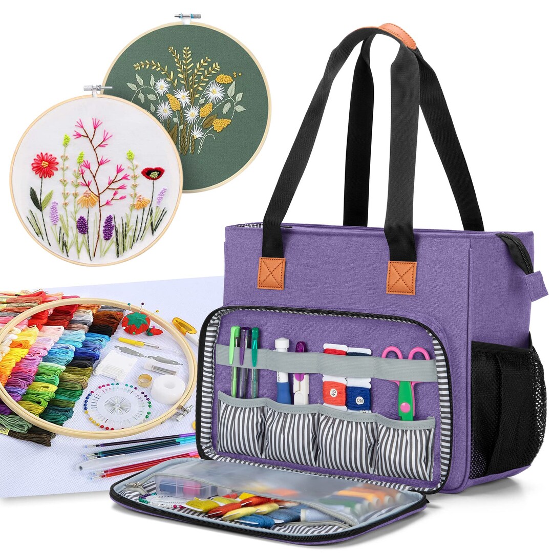 Embroidery Project Carrying Bag Embroidery Kits Storage Bag - Etsy