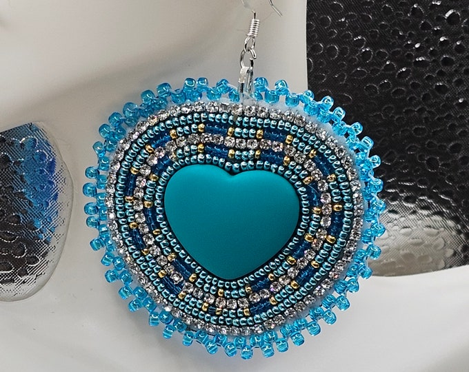 Indigenous Handmade Made Beaded Heart Earrings - Etsy
