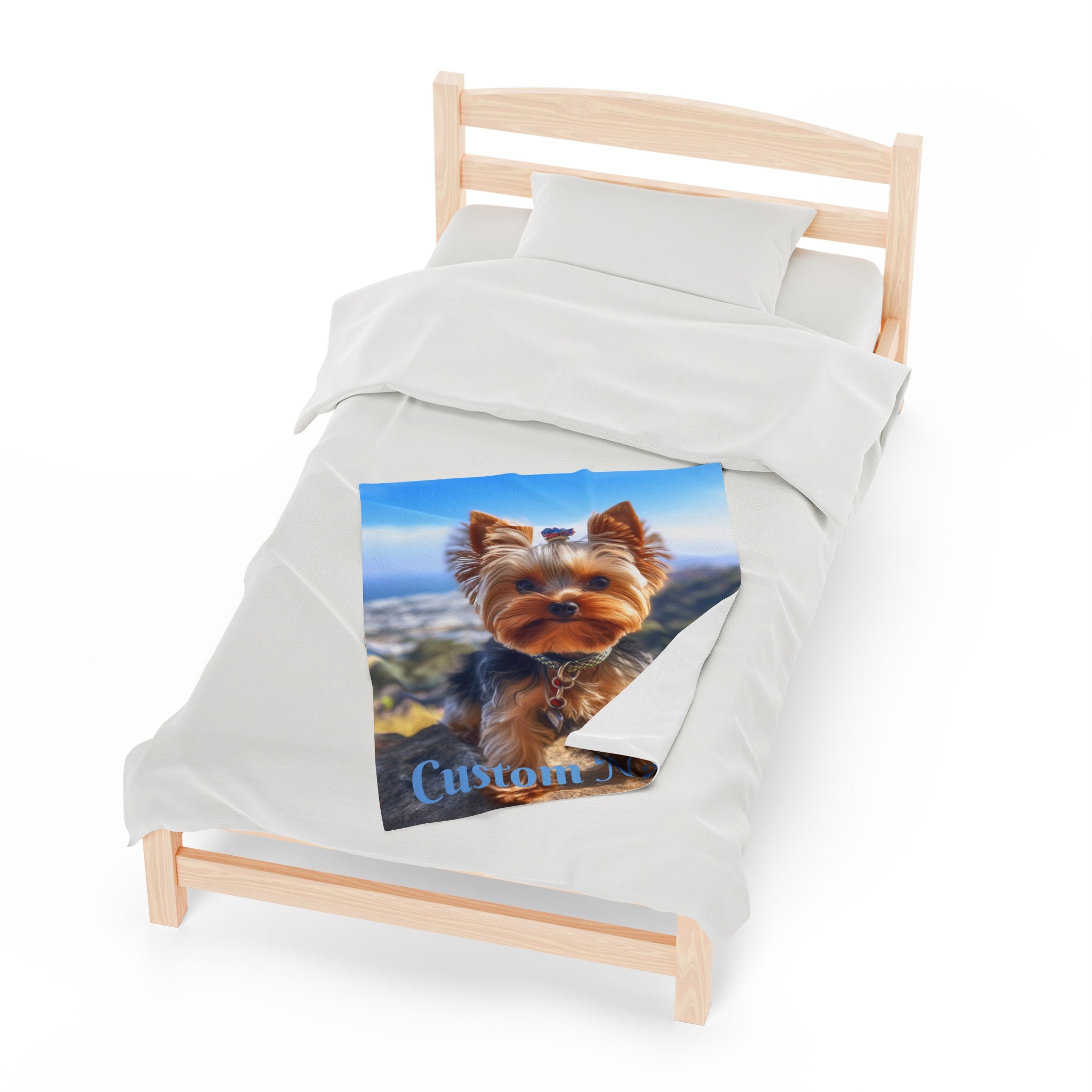 Adorable Custom Yorkshire Terrier Throw Yorkie Dog Puppy on Rock Soft ...