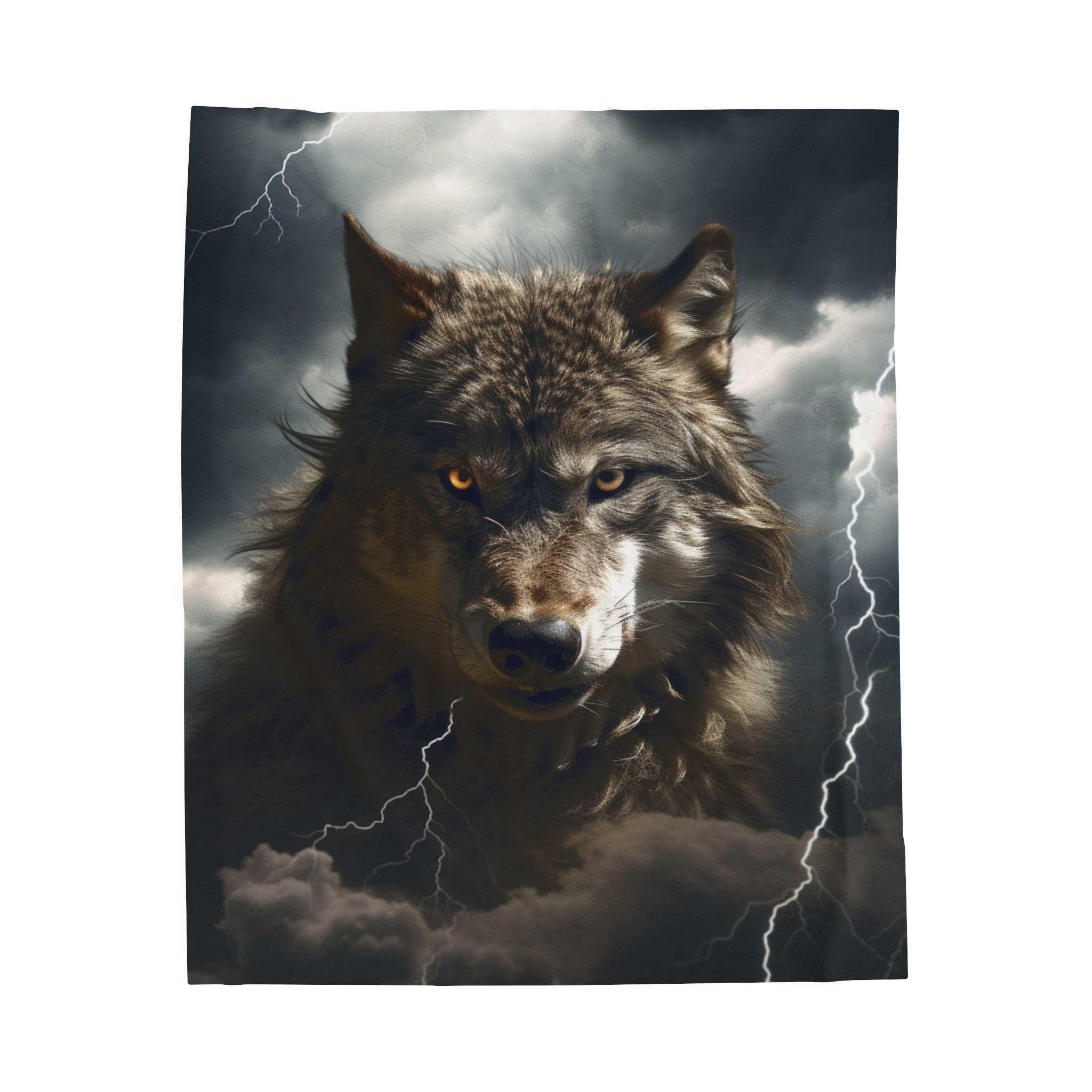 Personalized Unique Wolf Blanket Striking Lightening Wildlife Soft ...