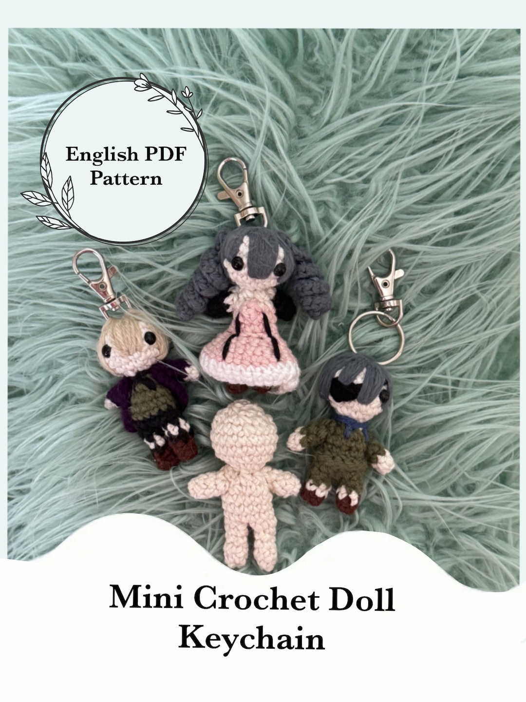 Mini Crochet Doll Keychain Pattern English PDF - Etsy
