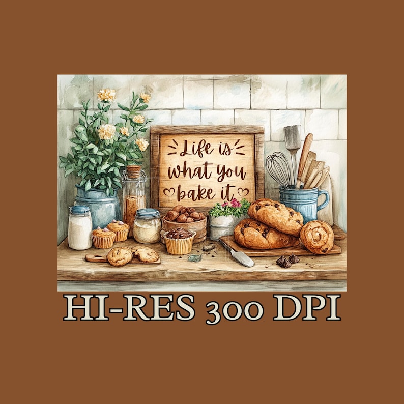 Rustic Kitchen Cutting Board Sublimation Design (PNG Digital Download ...