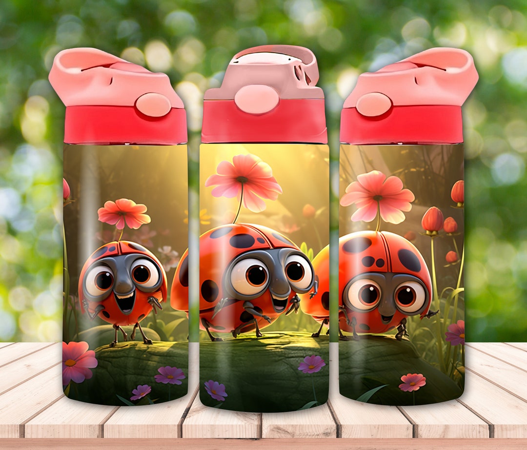 Cute Lady Bugs 12 Oz Flip Top Sippy Cup Sublimation Design, Straight 12 ...