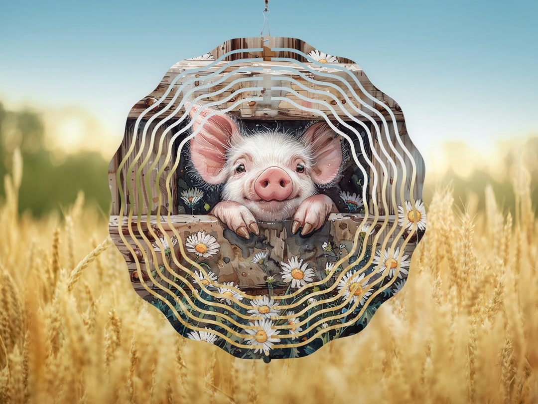 Rustic Baby Pig Wind Spinner Sublimation Design (digital Download) - Etsy