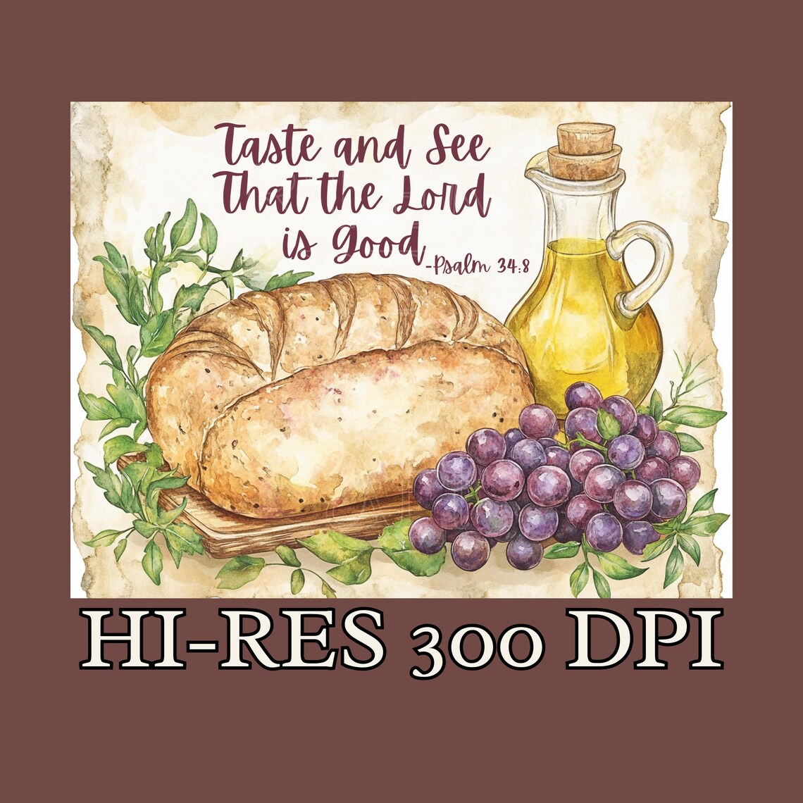 Christian Psalm 34:8 Cutting Board Design Taste and See That the Lord ...