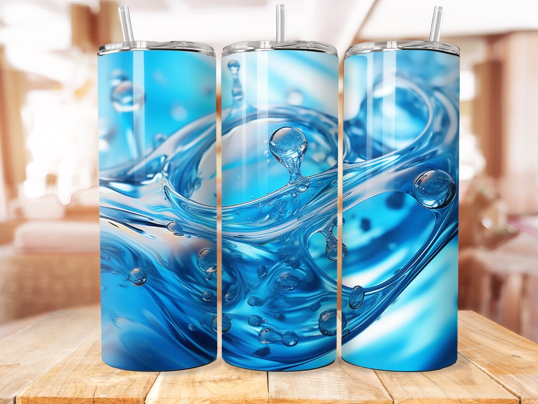 Liquid Water Effect, Water Design 20 Oz Skinny Tumbler Sublimation ...