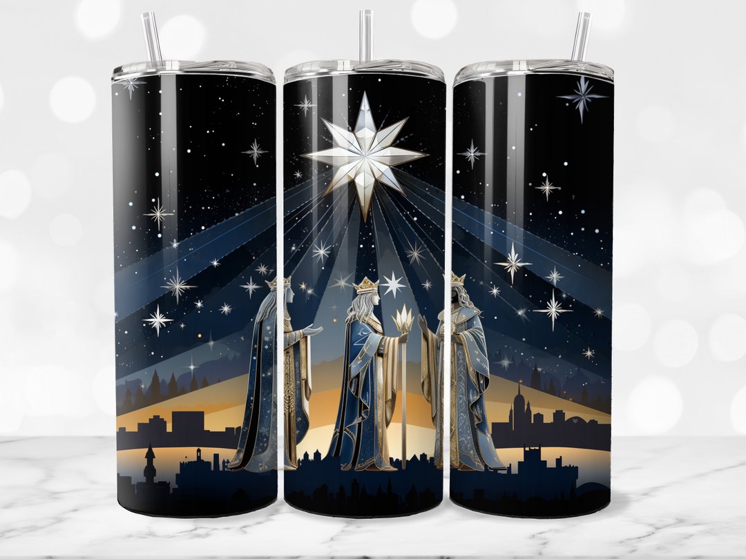 3D Three Kings Christmas Star 20 Oz Skinny Tumbler Sublimation Design ...
