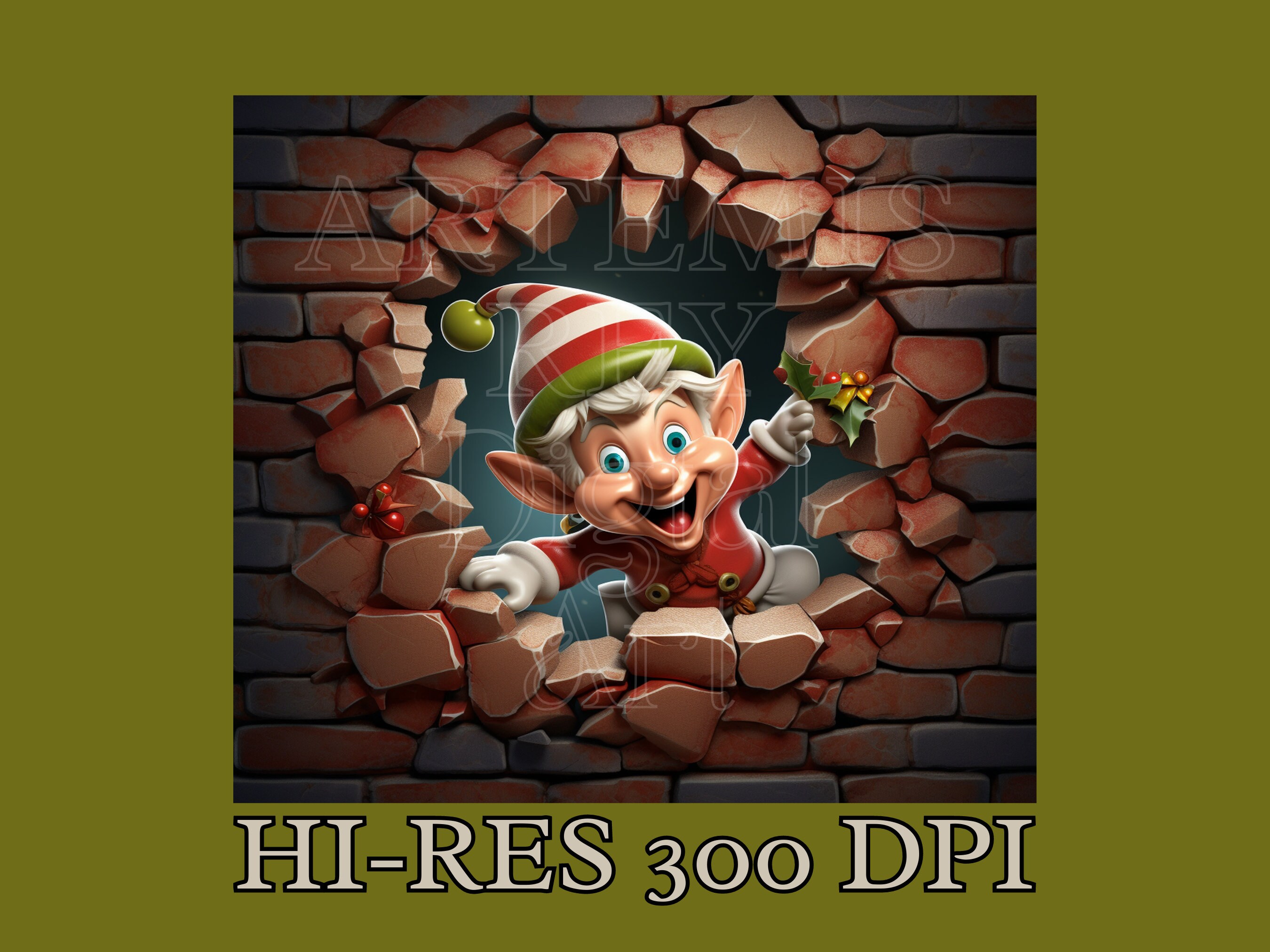 3D Christmas Elf Hole in Wall 20 Oz Skinny Tumbler Sublimation - Etsy